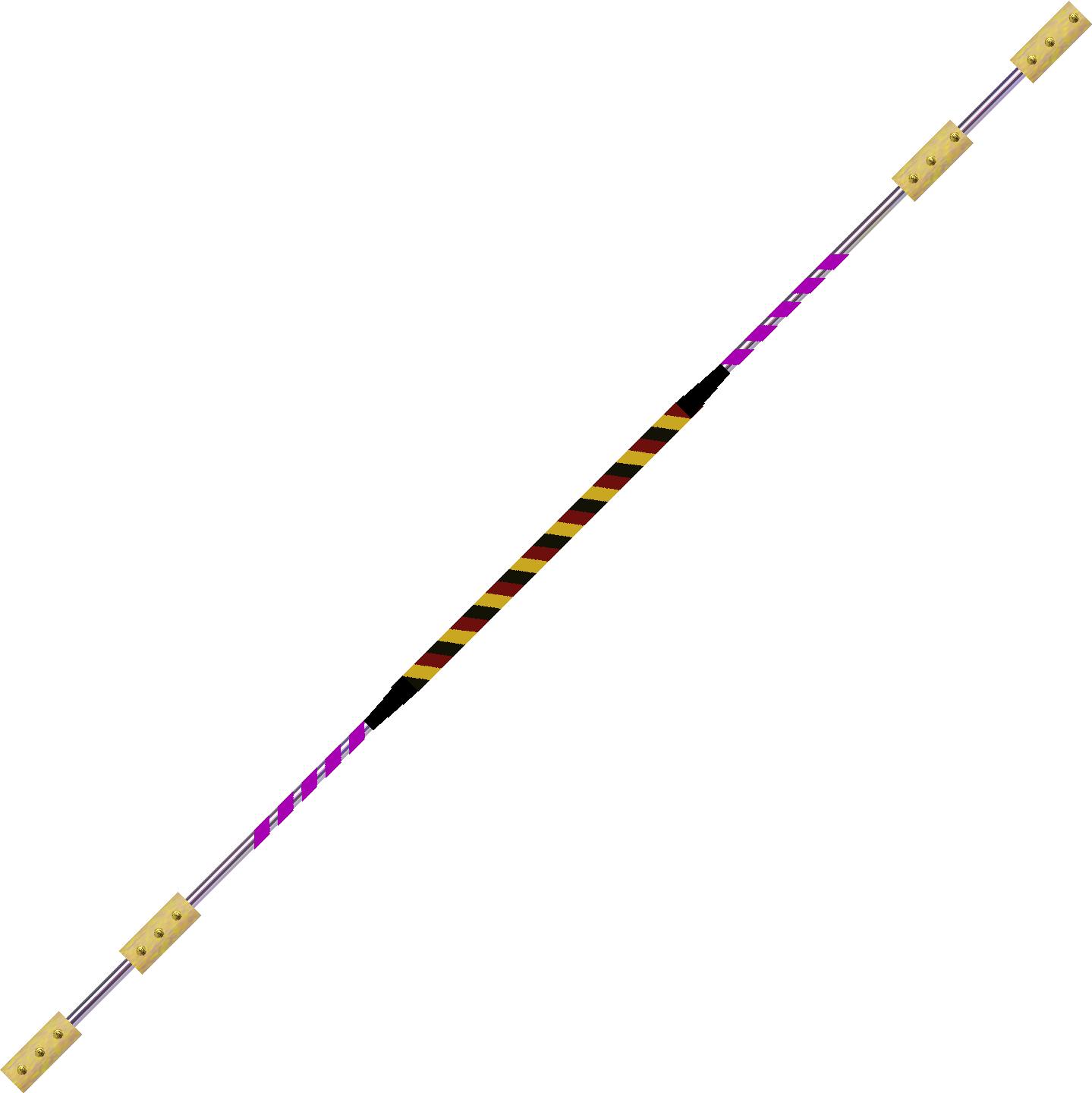 FireToys - Fire Staff 180cm Double 100mm 50cm Yellow Red